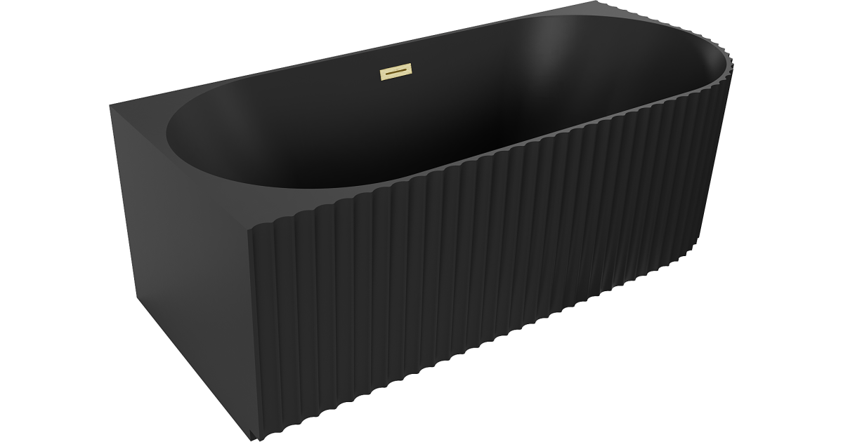 Mexen Gia szabadon álló sarokkád bordázott balos 150 x 75 cm, fekete ...