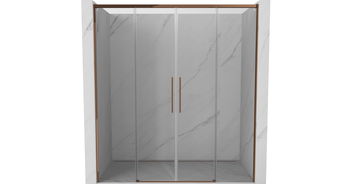 Mexen Rox uși de duș glisante 180 cm, transparente, aur roz - 8C2-180 ...